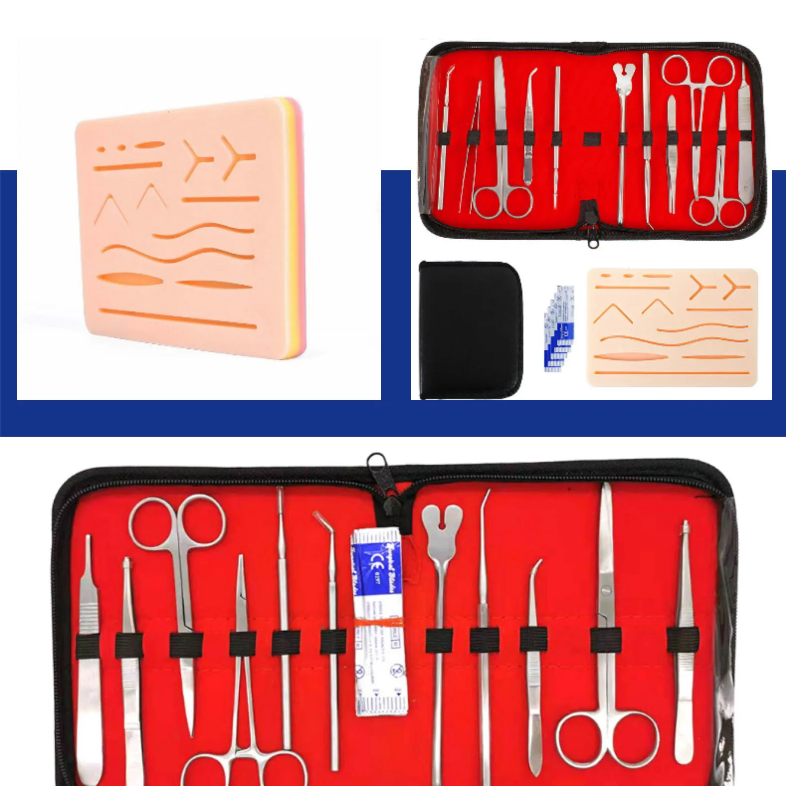 Surgical Suture Practice Instrument Kit Medical Student Tool Exercise Stainless Steel Anatomical ...