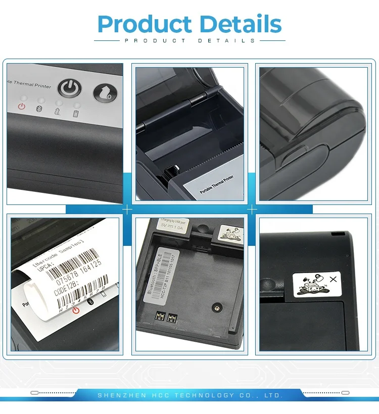 Alibaba.com: Guangdong HCC-T2P Mini Portable BT Thermal Printer, 12V DC ...