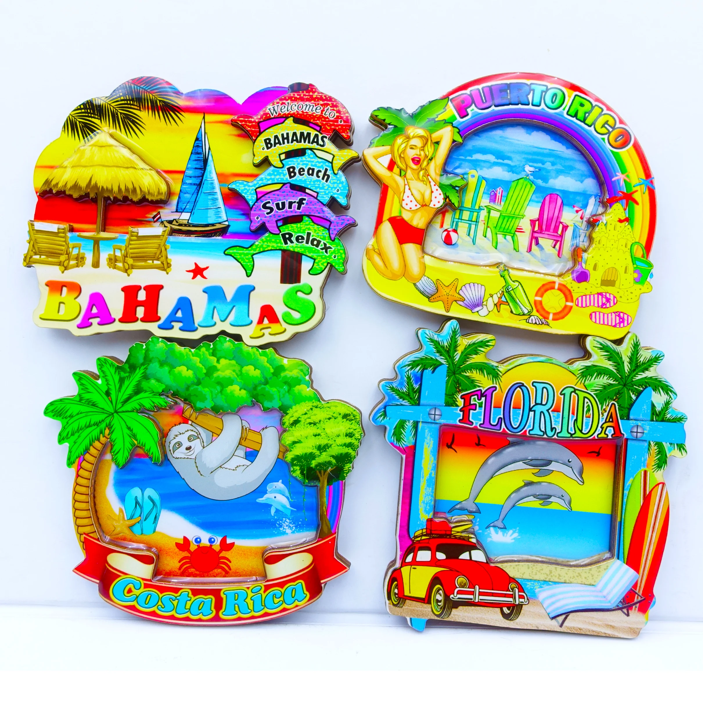 Custom Tourist Country City Place Names Wood Magnetic Unique Fridge ...