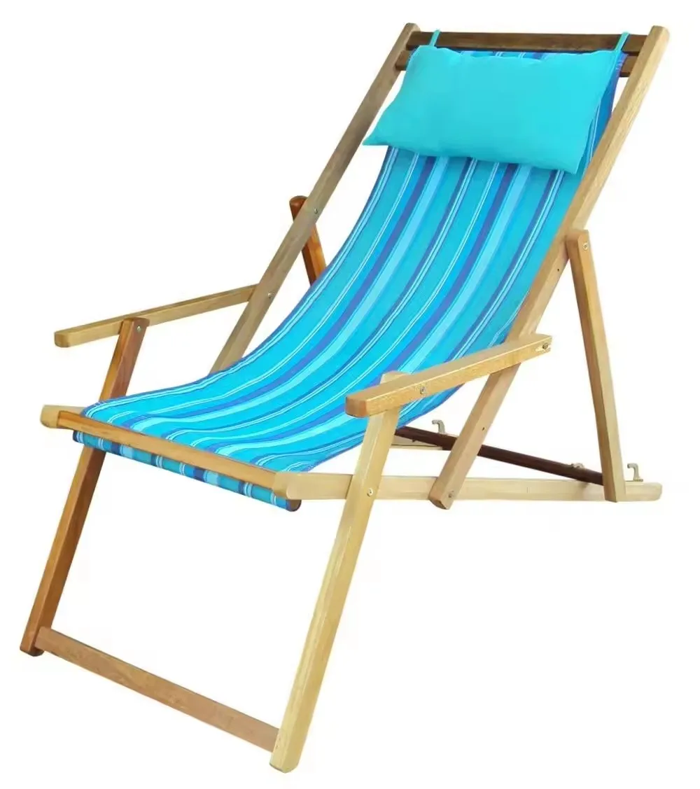Adjustable Portable Wood Beach Chairs Outdoor Foldable Strong Lounge ...