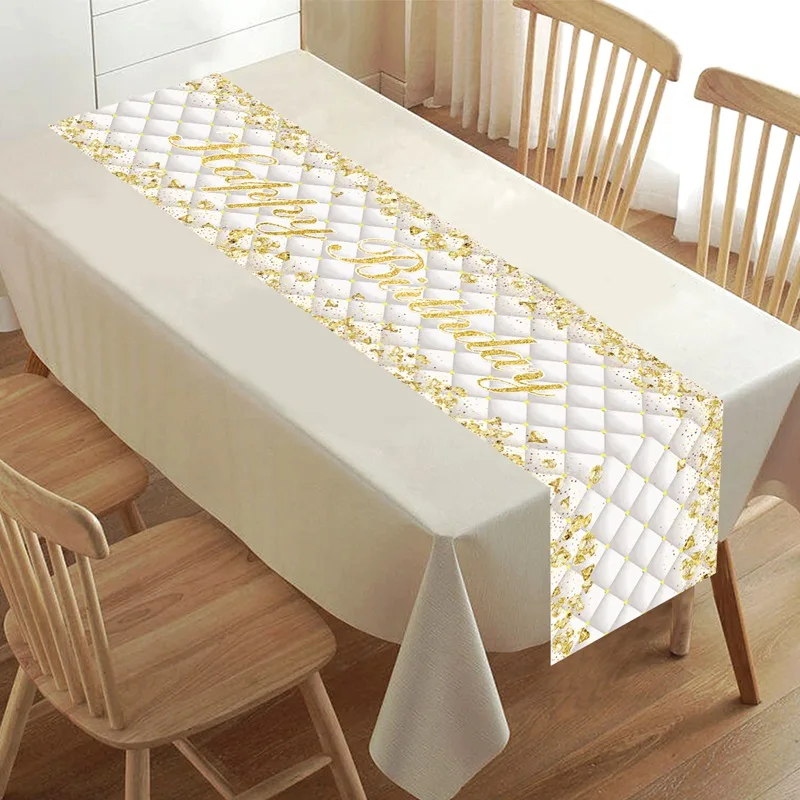 Huiran Custom Happy Birthday Table Runner For 18th 21st 30th 40th 50th ...