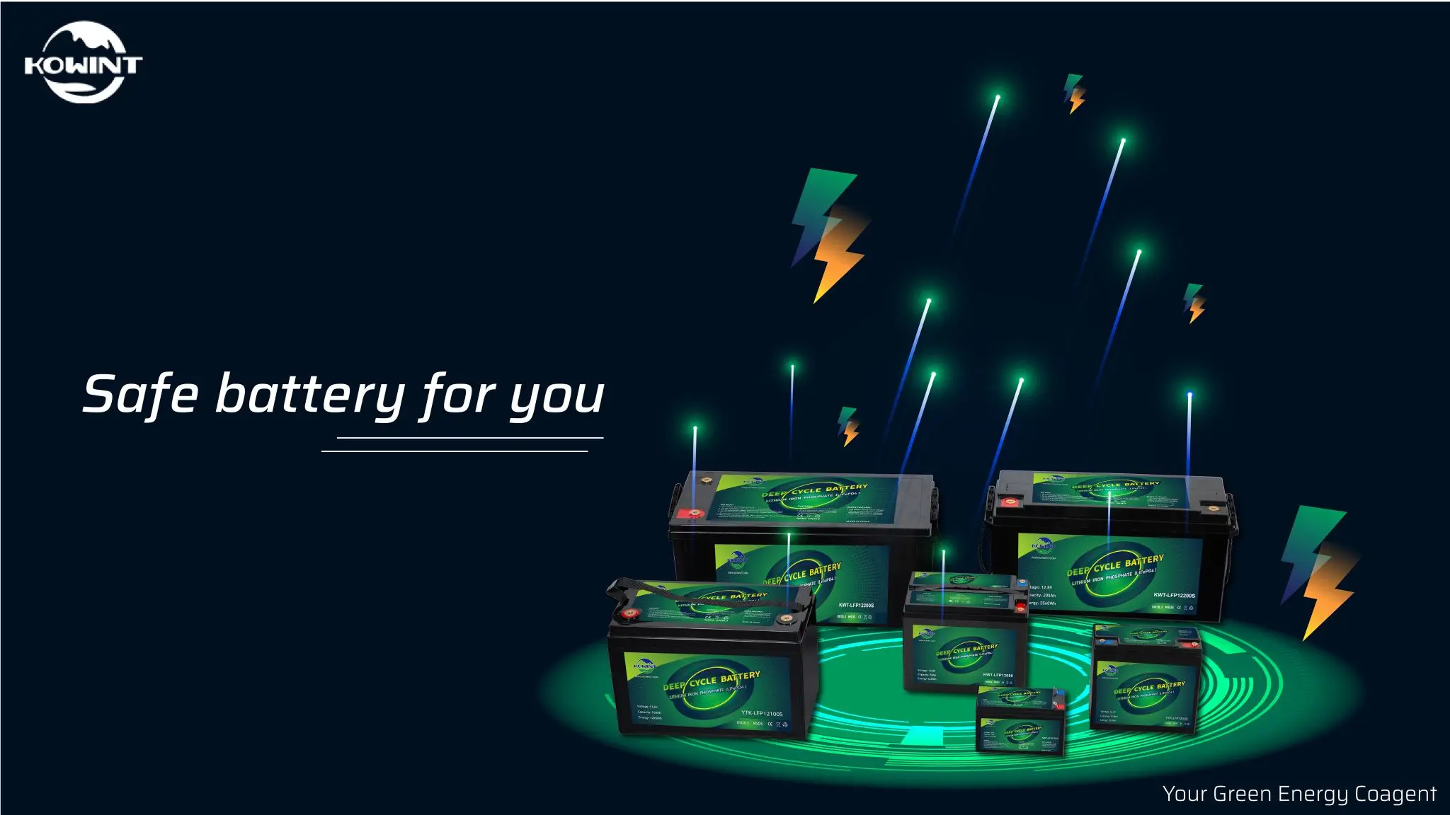 Kowint Rechargeable 6000 Cycles 12V 24V 20ah 50ah 100Ah 150Ah 200ah ...