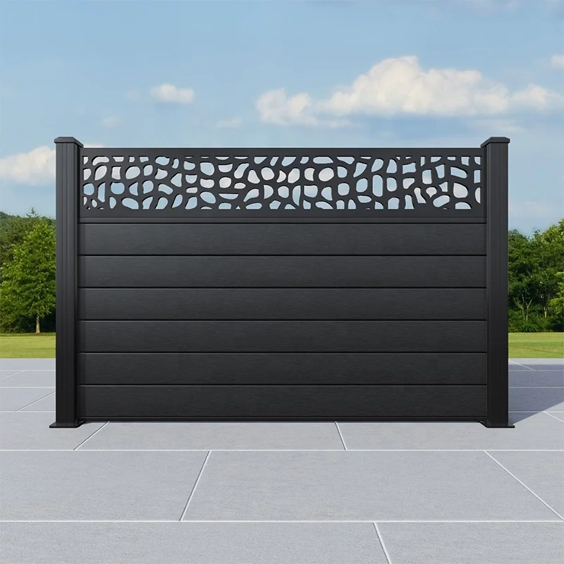 Coextrusion Slatted Cladding Fence Panels Garden Fence WPC With Top And ...