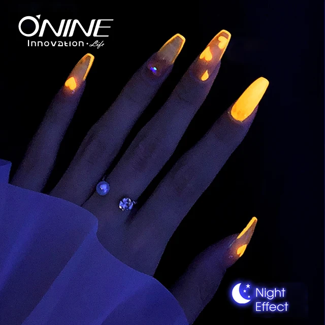 Fluorescent Glow-in-dark Nail Polish Neon UV LED Nails Gel Soak Off Gel ...