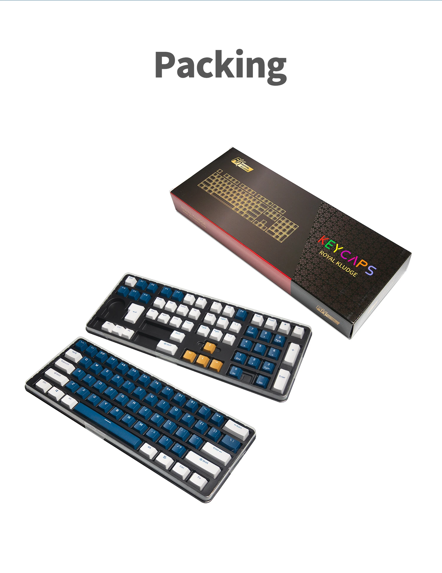 Royal Kludge Custom Colorblock Keycaps 115 Keys Three Color Keycaps Pbt ...