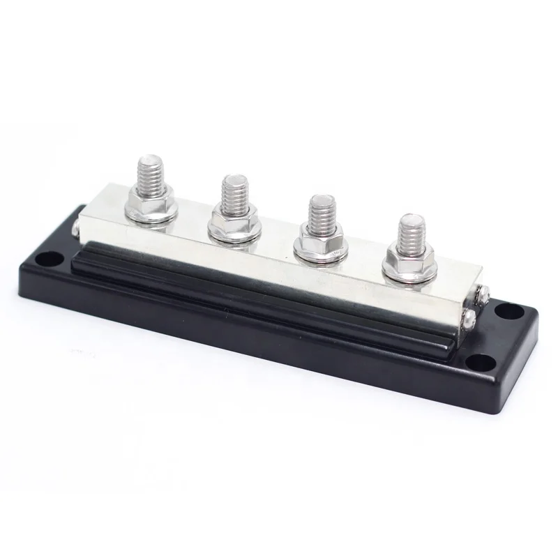 4 Way Bus Bar M8 - Heavy Duty 600A Copper PCB Terminal Block