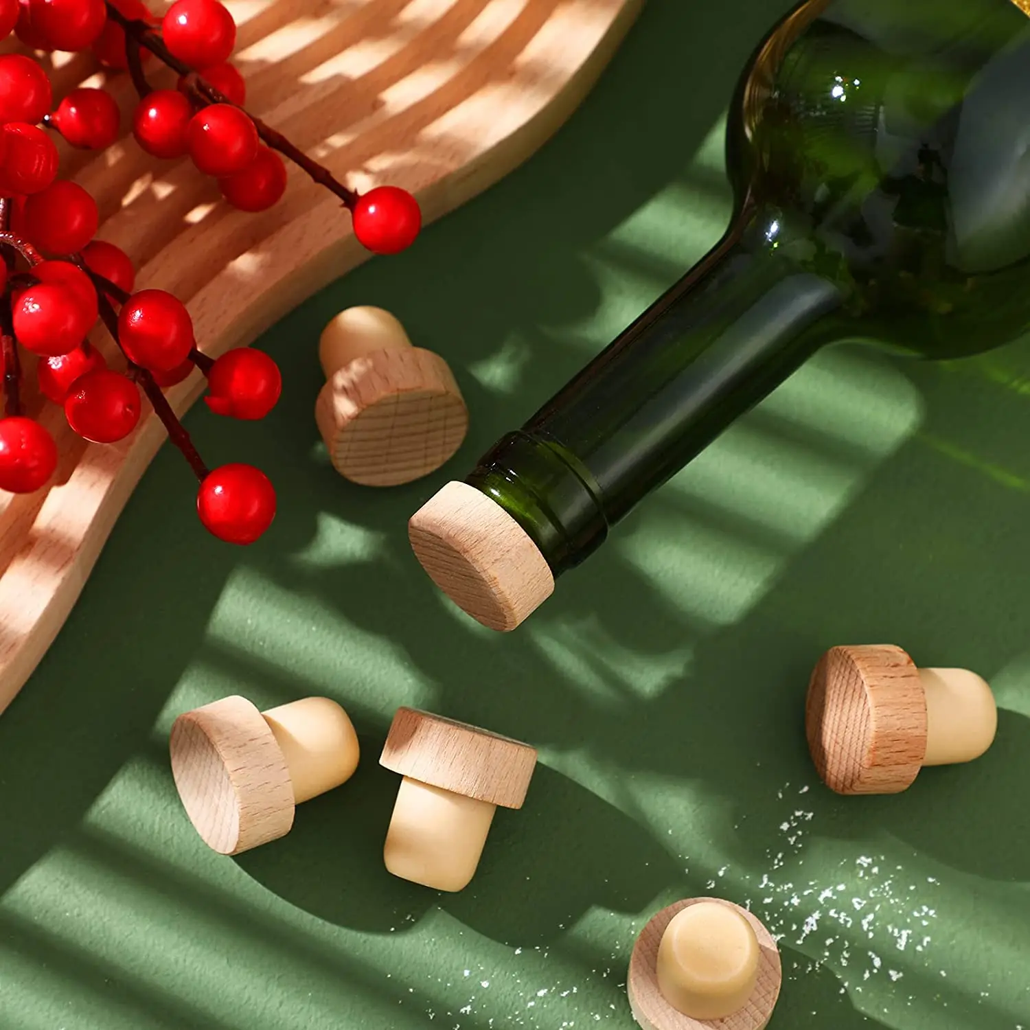 Customized Luxury Wooden Bar Top Cap T Shape Wine / Spirits Synthetic ...