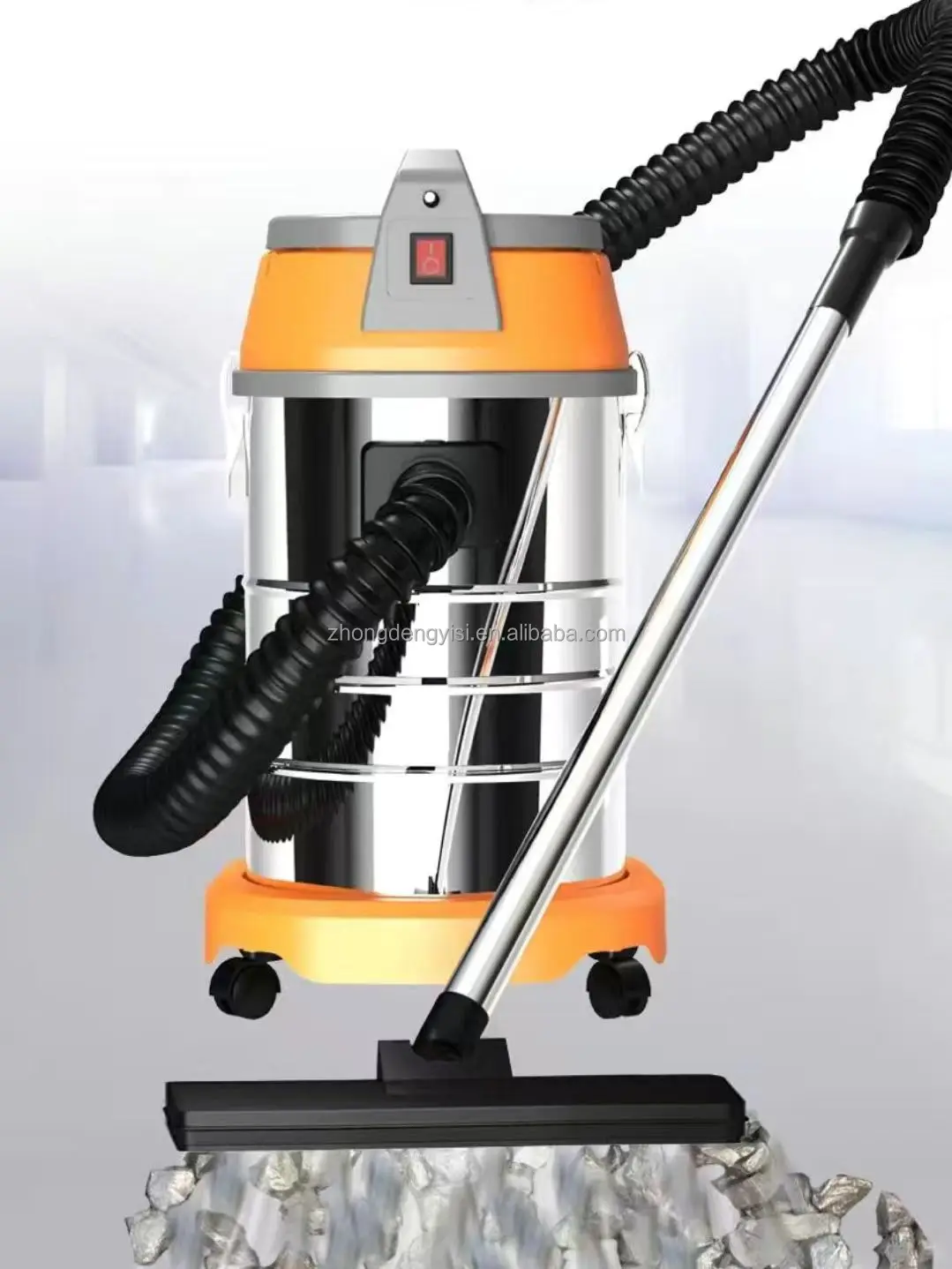 Self-cleaning Stainless Steel Wet Dry 38L Vacuum Washing Cleaner 3200W ...