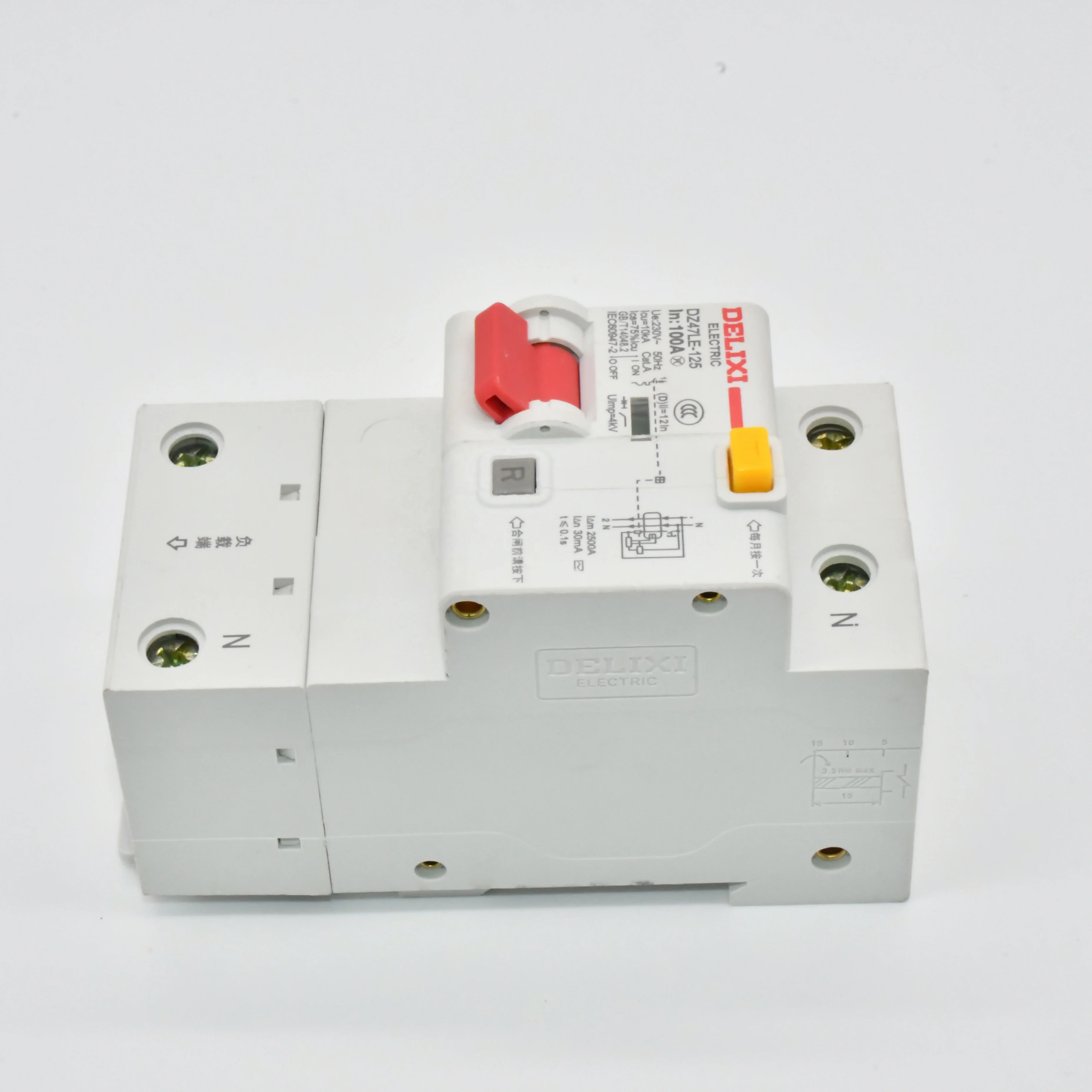DELIXI Dz47sle ELCB 6-63A 230V-400V 1P 1P+N 2P 3P 3P+N 4P RESIDUAL CURRENT CIRCUIT BREAKER ...