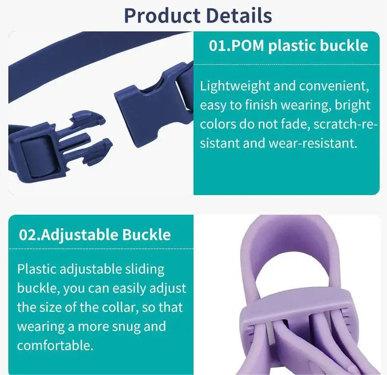 Pet Supplies Macaroon Dog Collar Rustproof Custom Engraved PVC ...