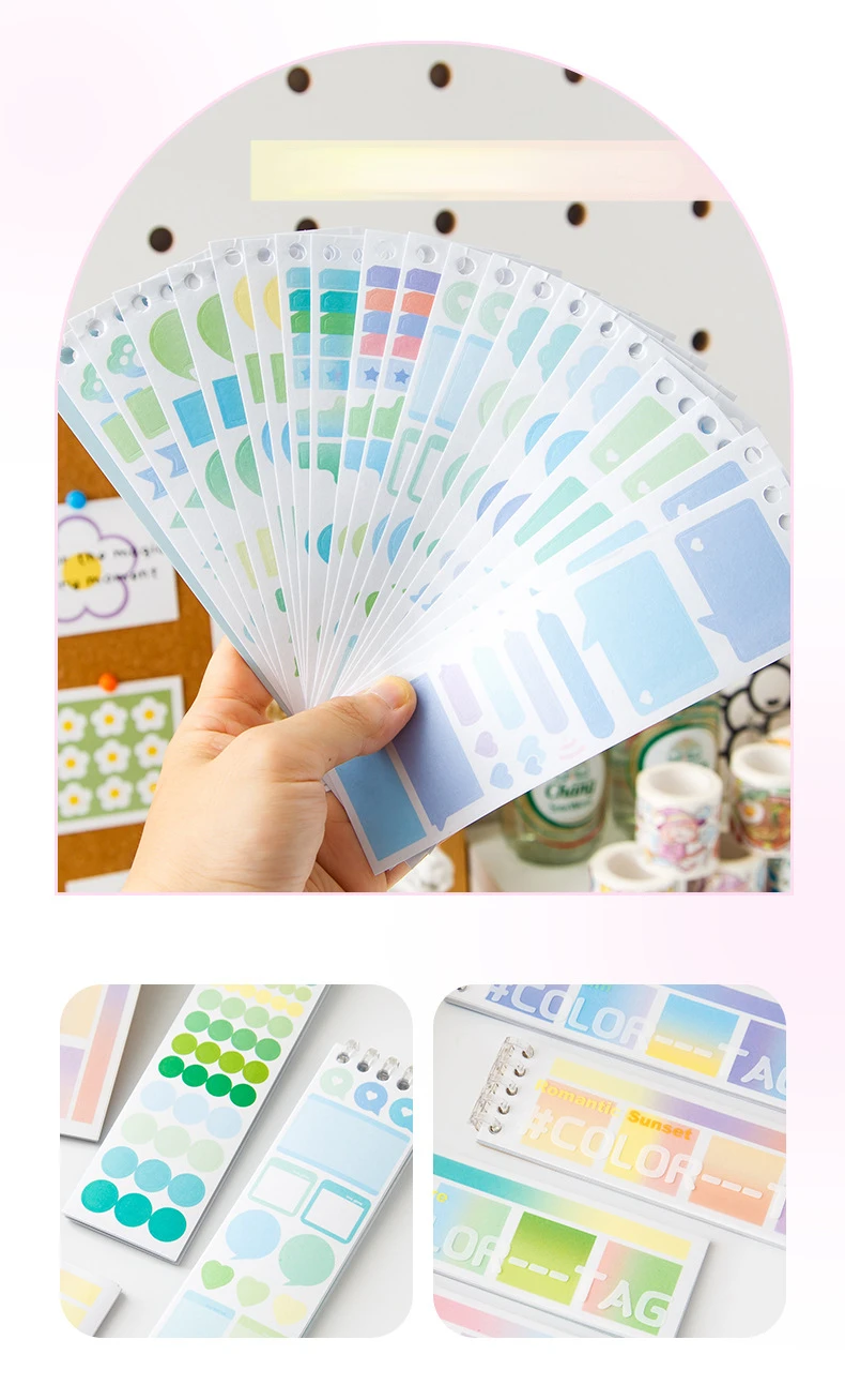 Wholesale Gradient Sticky Notes Index Stickers Cute Sticky Notes ...