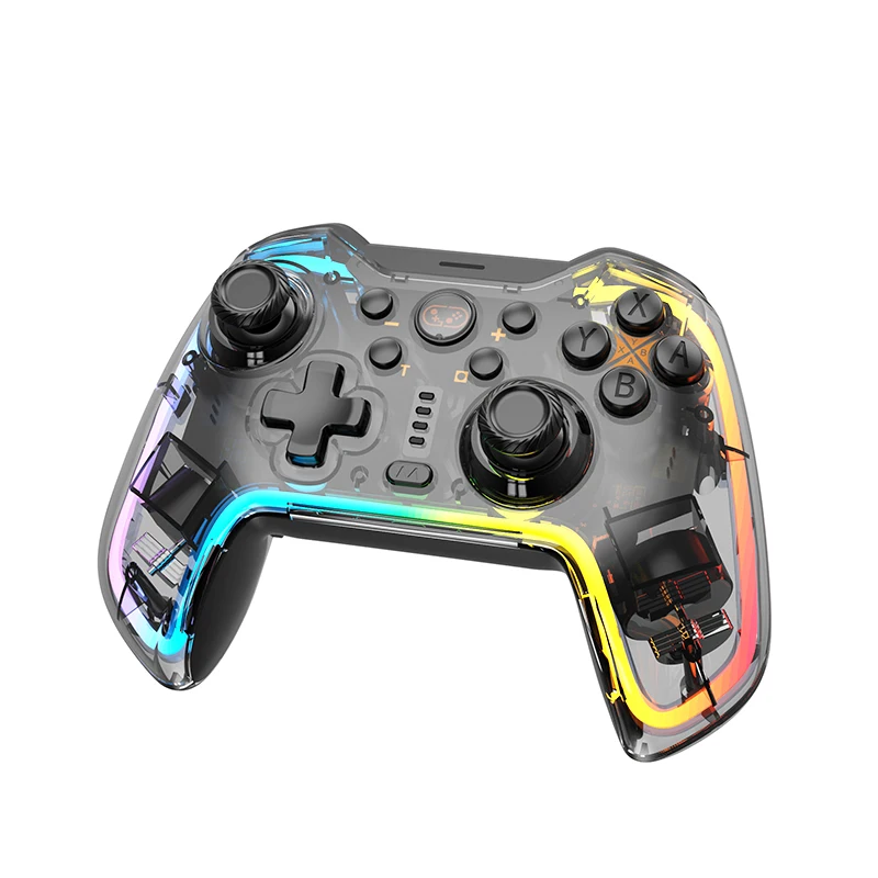 Wireless Game Controller Joystick Transparent Rgb Gamepad With 6-axis ...