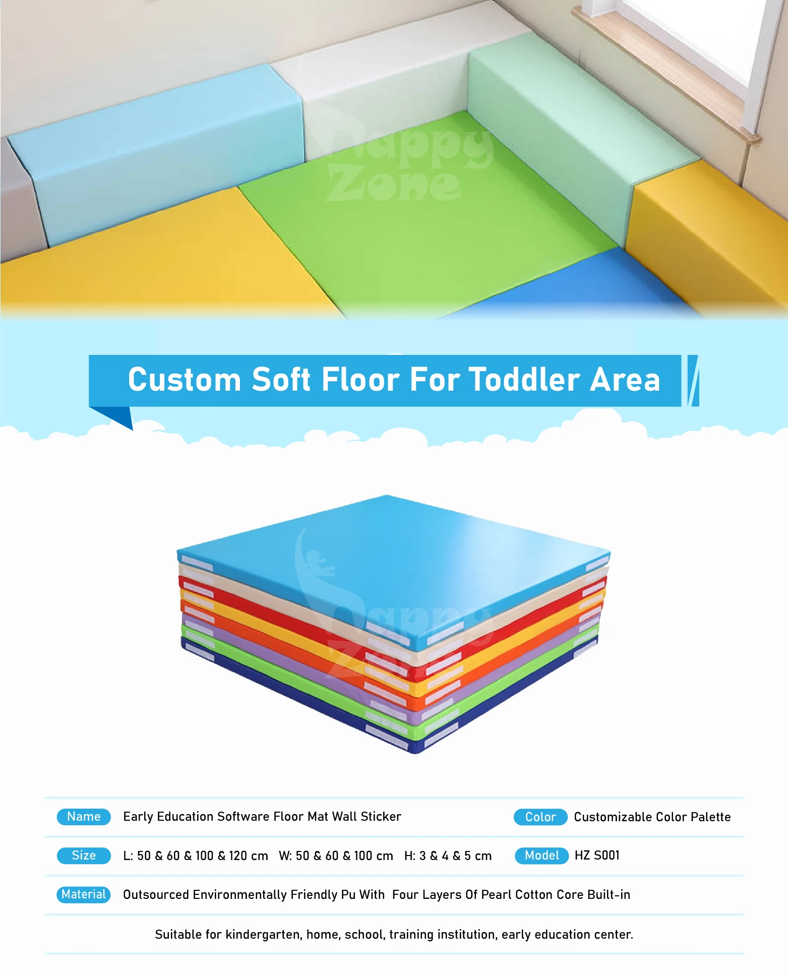Factory Direct Sale Indoor Soft Play Area Waterproof Soft Floor Mat ...