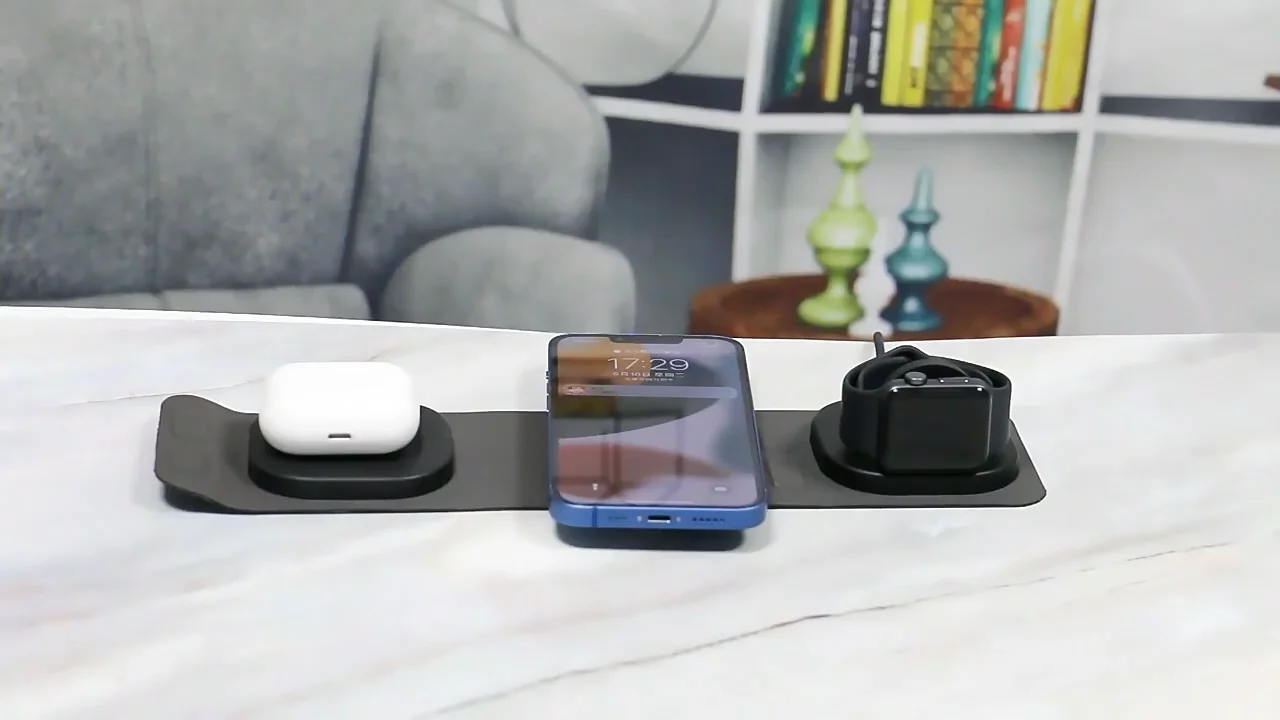 Portable Foldable Wireless Charger 3 In 1 15w Wireless Charging Device ...