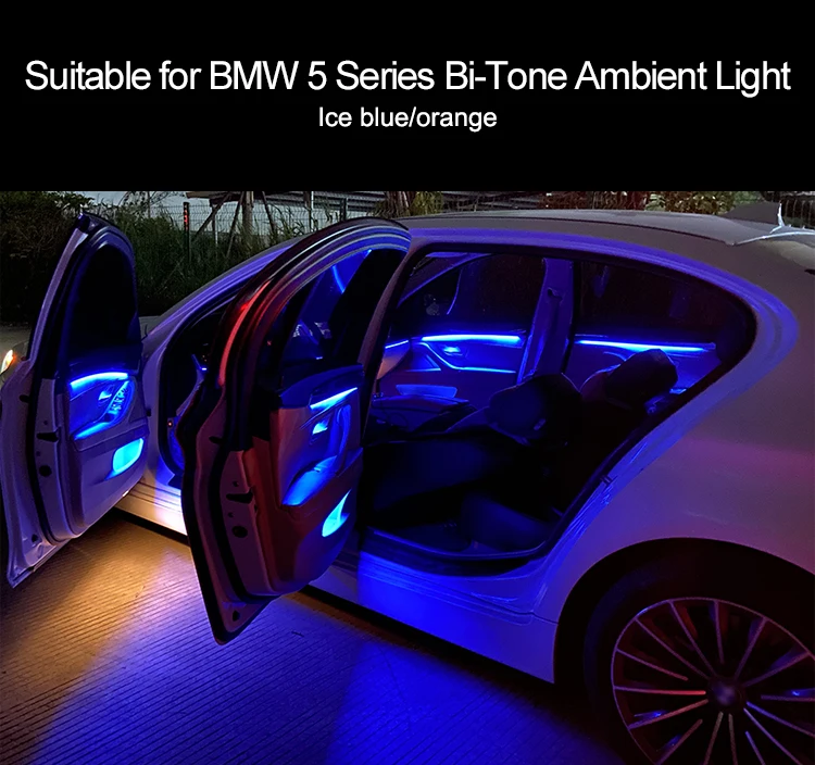 2 Colors F10 F11 F18 Blue and Orange LED Stripe Lights for BMW 5 Series