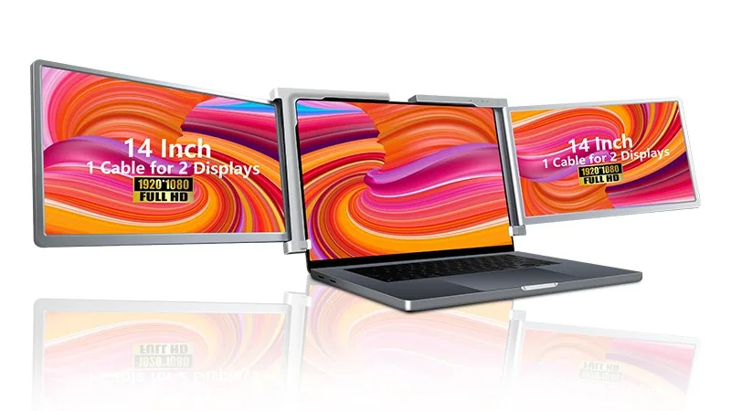 Oem 14 Inch Triple Laptop Screen Extender Dual 14 Inch 1080p Ips Lcd ...