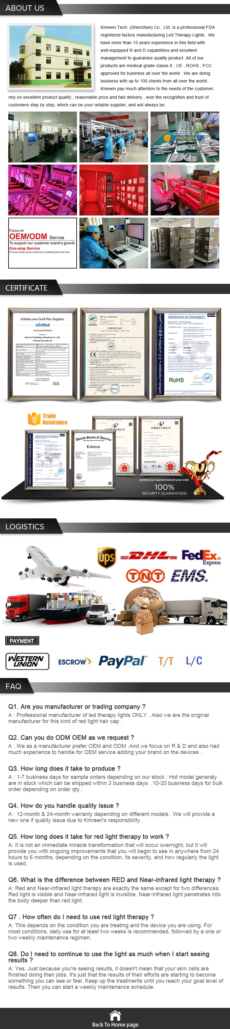 Kinreen Low Emf Pulse Red Light Therapy Arms And Leg For Body Wrap Pain ...