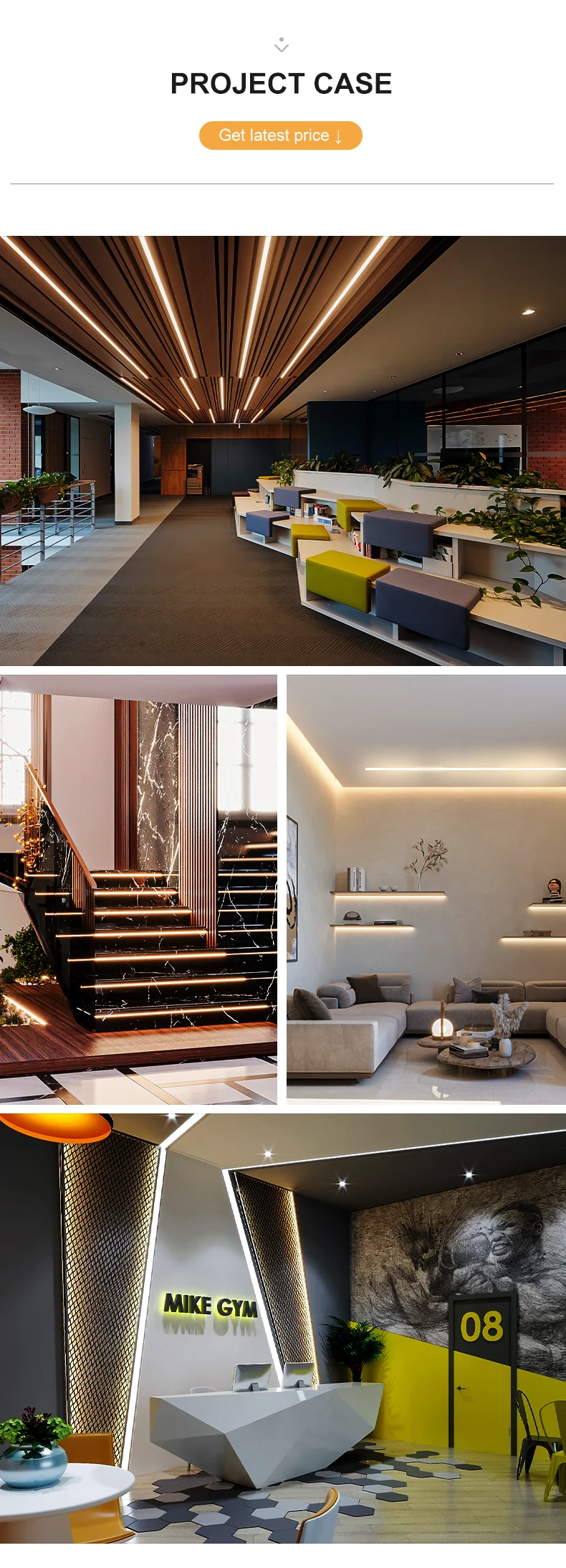 Diffuser Extrusion Led Linear Profile Ceiling Wall Aluminum Lights Led ...