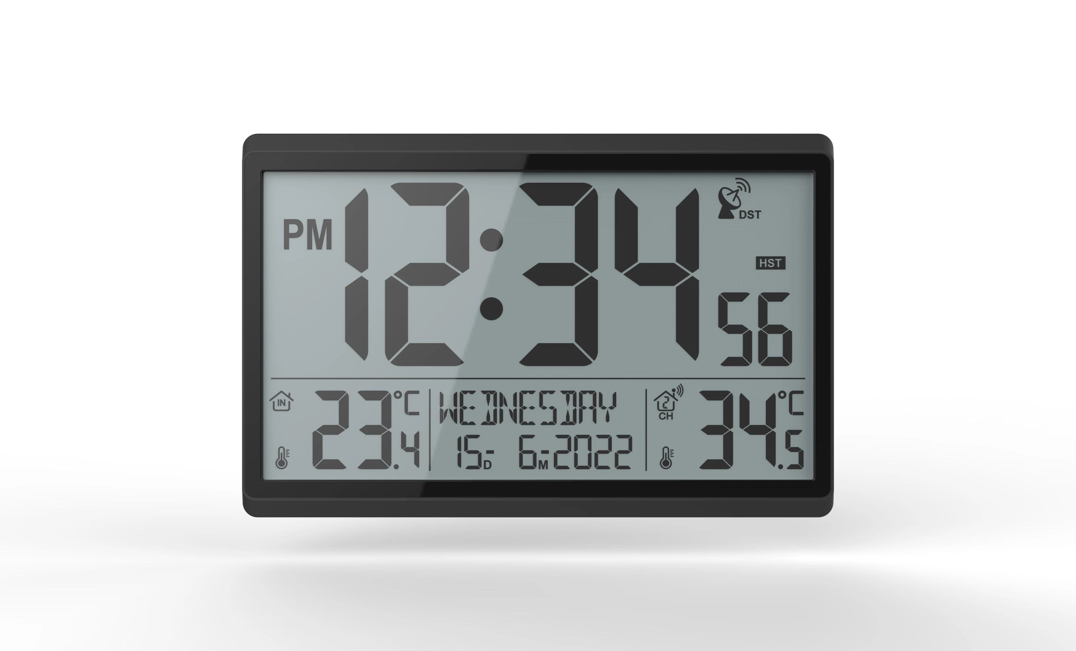 7 Languages Weekday Rcc Atomic Jumbo Lcd Digital Clock Wall Clock - Buy ...