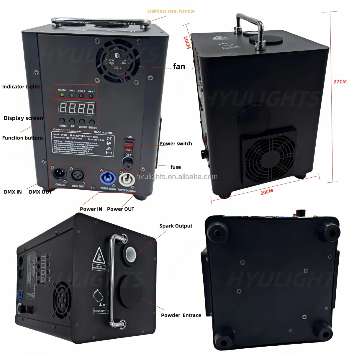 700W Cold Sparks Machine Indoor Outdoor DJ Party Wedding Stage ...