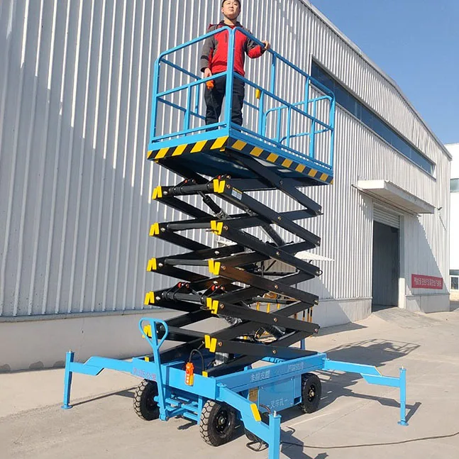 Electric Elevated Mobile Aerial Work Platform Hydraulic Automatic ...