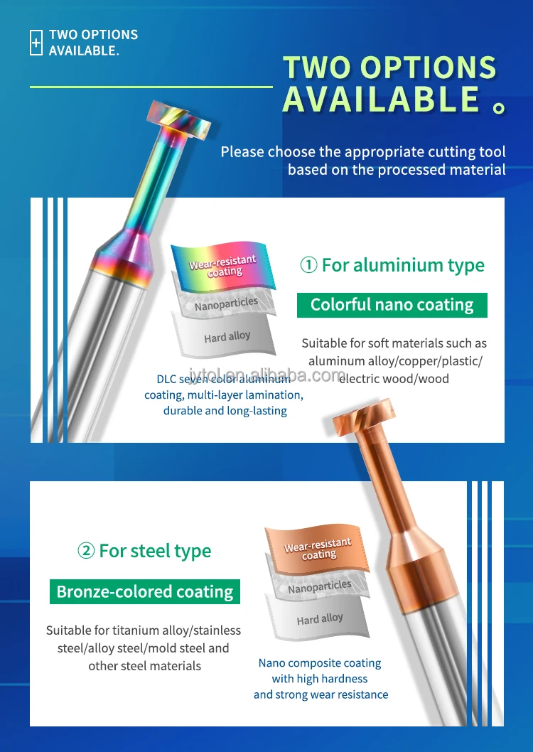 Milling Cutter Solid Carbide Titanium Coated 4 Flutes T-milling Cutter ...