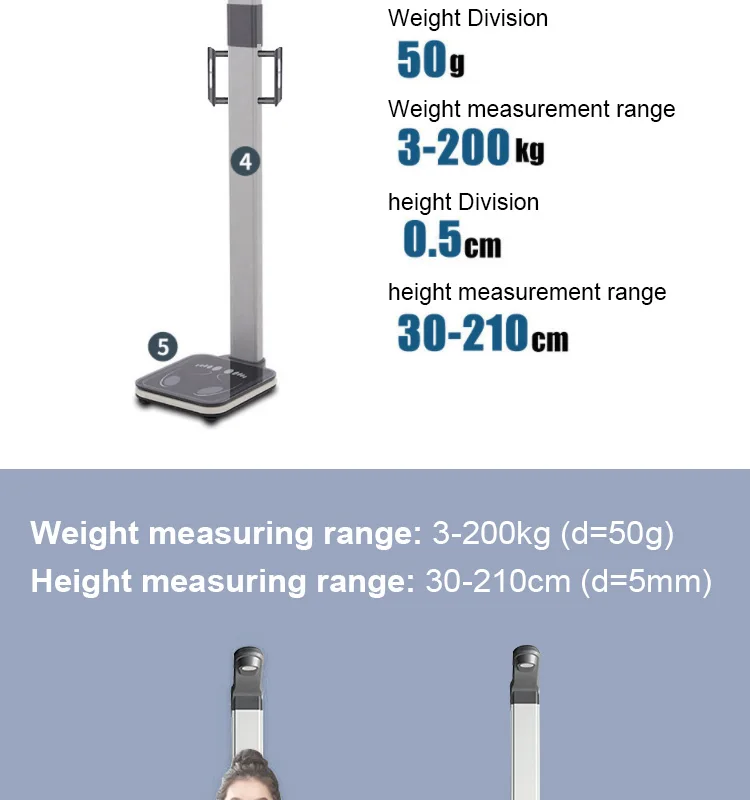 OEM Height Foldable Body Fat Analyzer - Hospital Medical Measure