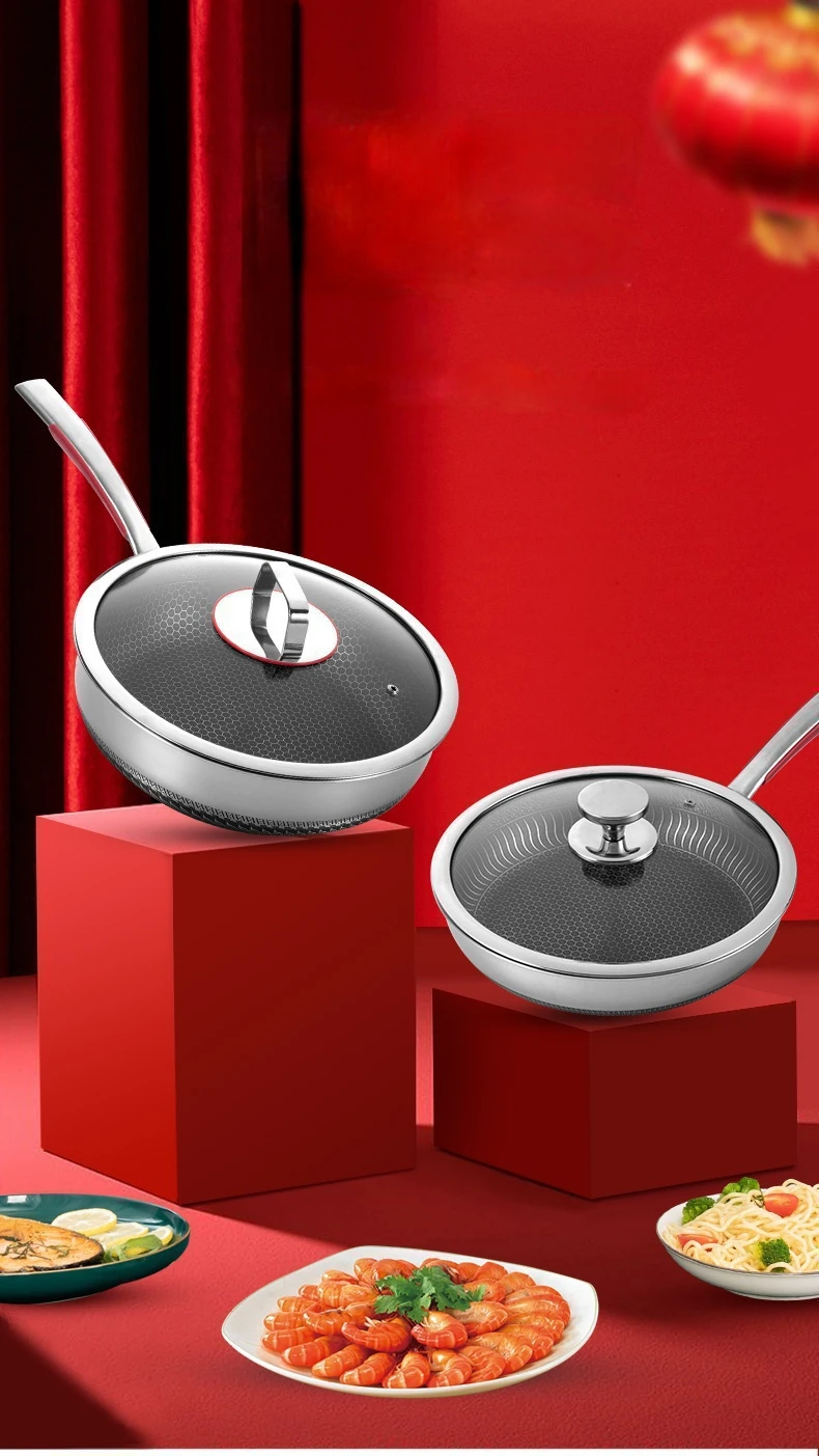 Customized Stainless Steel Non Stick Pot And Pan Nonstick Cookware Set ...