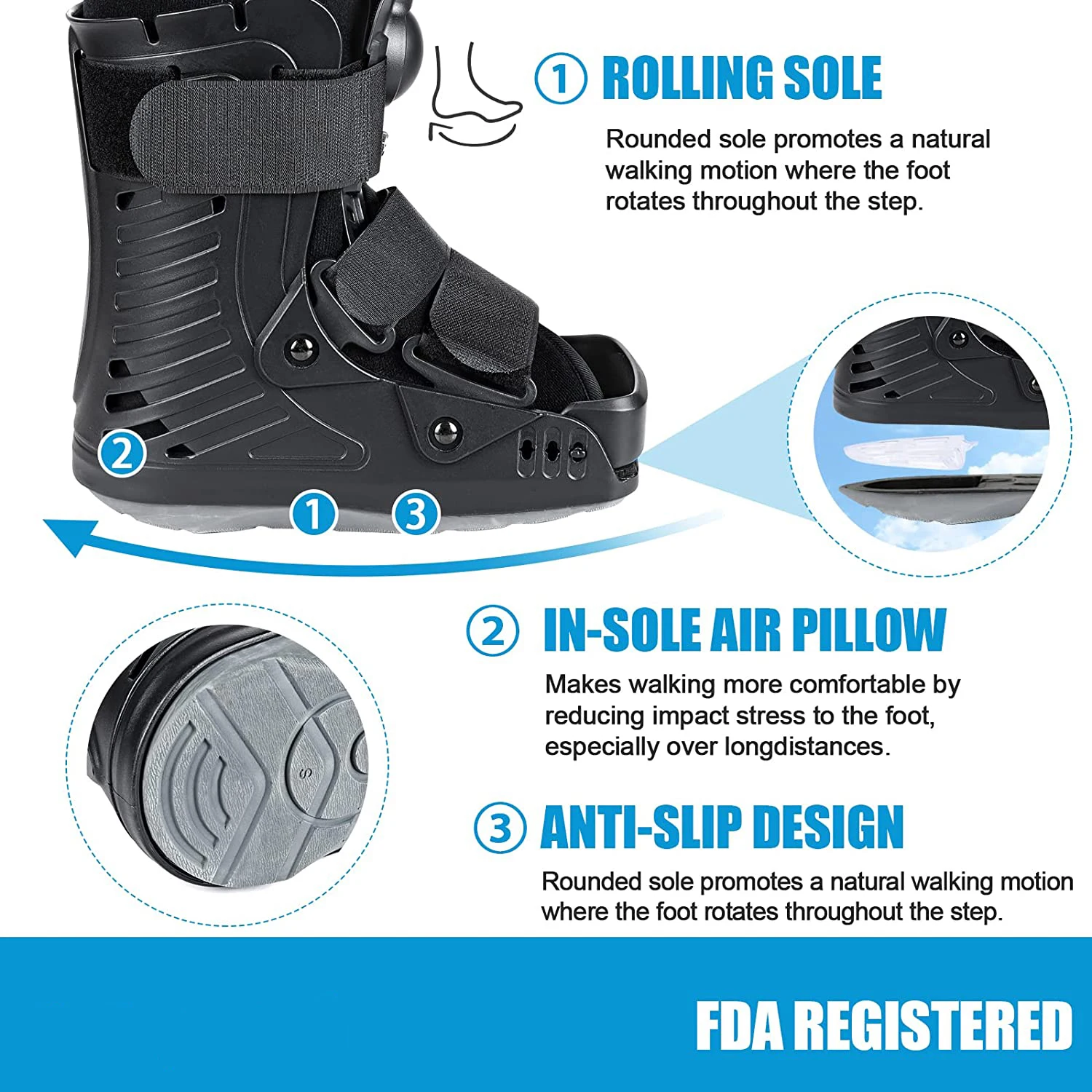 Aircast Walking Boot Double Balloon Ankle Protector Fracture Fixation ...