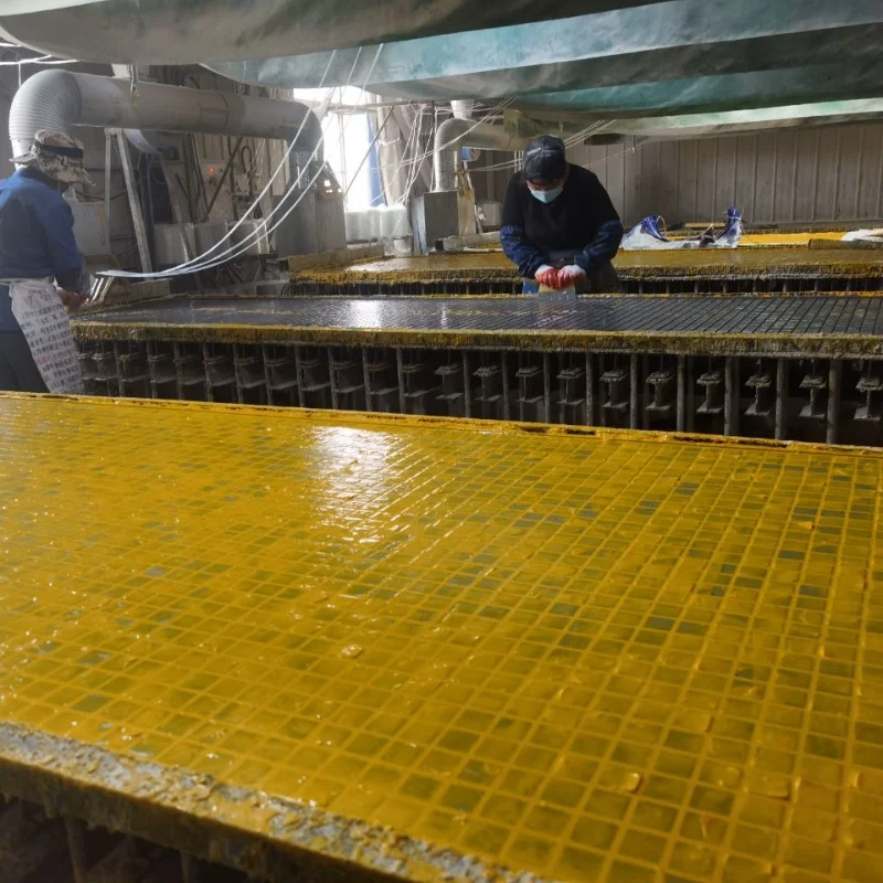 38x38x25mm Yellow Color Fiberglass Grating/anti slip Long Lasting FRP ...