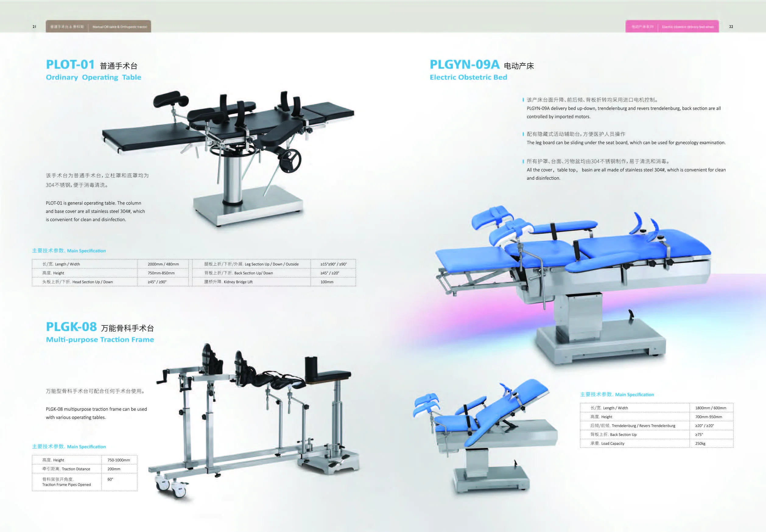 Manual Hydraulic Surgical Table Head Operated Split Leg Manual ...