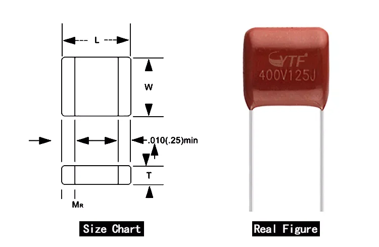 106K 100V Metallized Film Capacitor 10µF CBB Capacitor for General ...