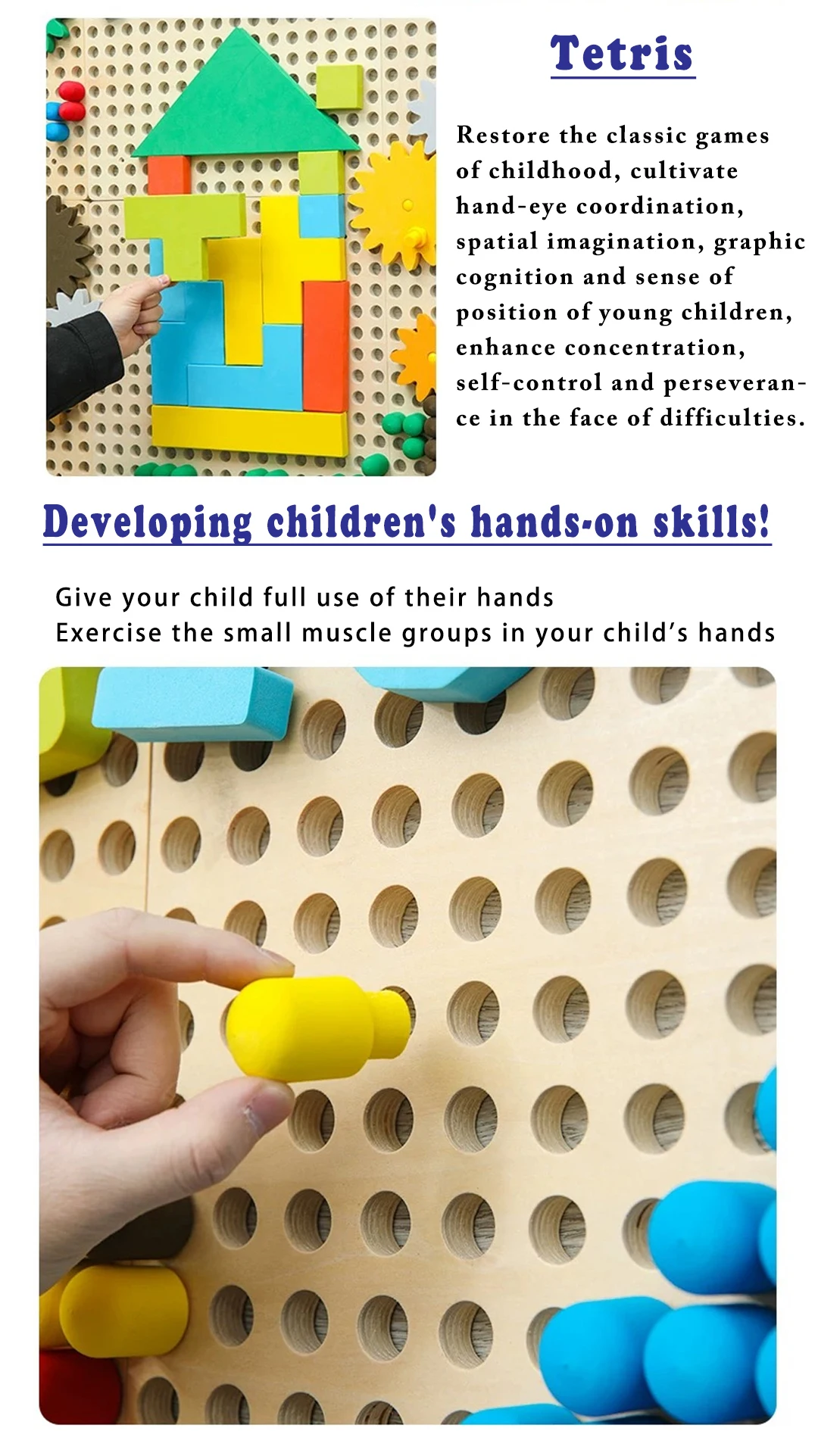 Children Educational EVA Blocks Wall Interactive Wall Game Mounted ...