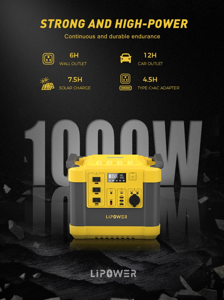 Lipower 1000w Solar Generator Power Oem Odm Easy Carry Outdoor Power Station With Solar Panel ...