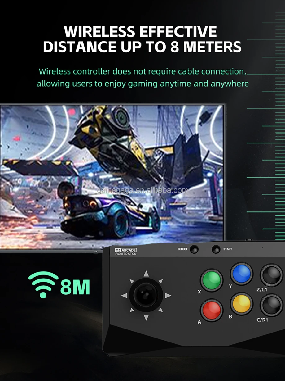 Y3 Arcade Game Stick - 10000 Built-in Games & 64GB Memory