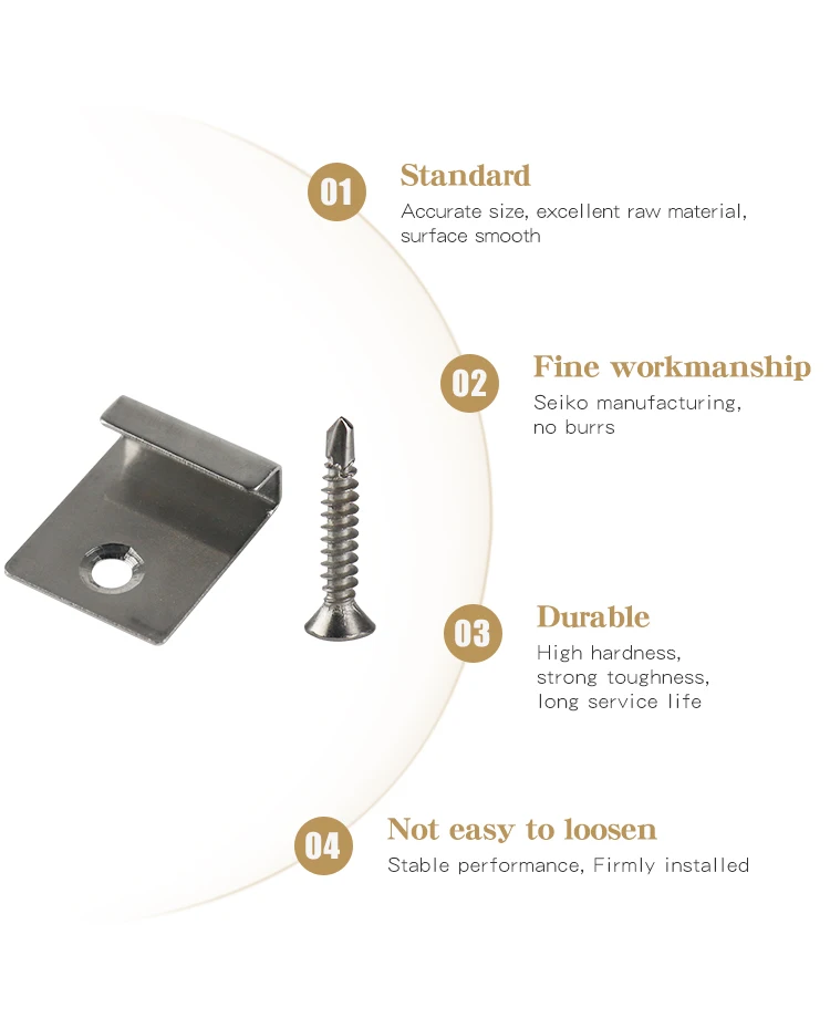 Stainless Steel Hidden Fastener Install Starting Clips