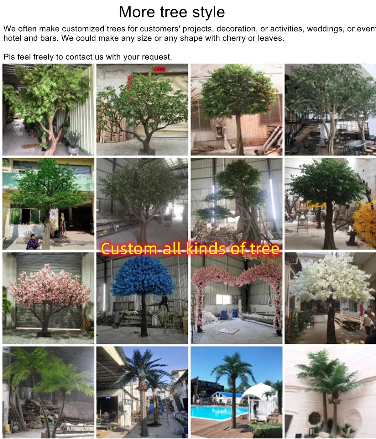 Custom Diy Big Artificial Tree Personalized Large Fake Olive Cherry ...