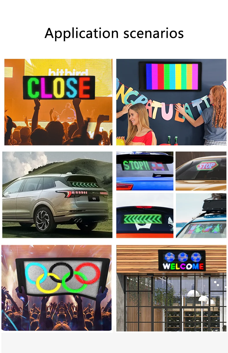 LED Car Sign Board - Flexible, Waterproof, and Programmable