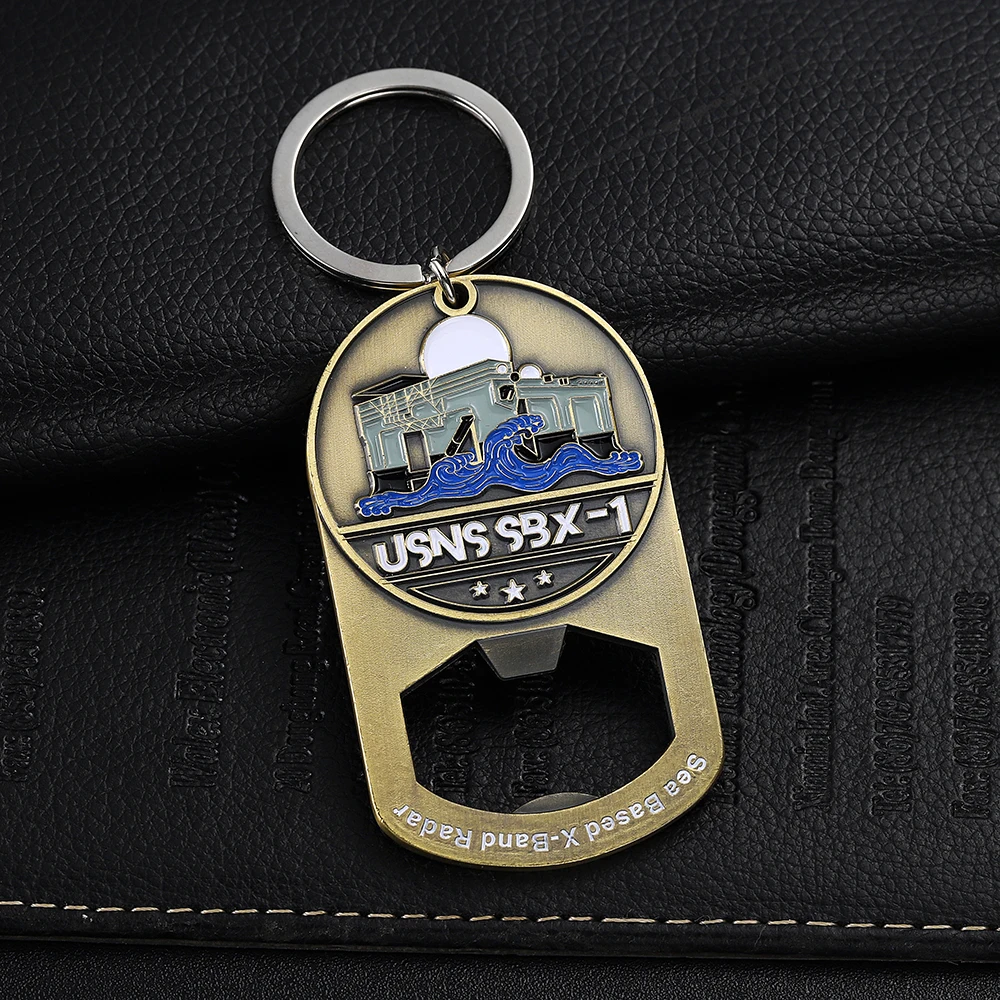 Hot Bar Beer Bottle Opener Keychain Black Antique Silver Logo Custom ...