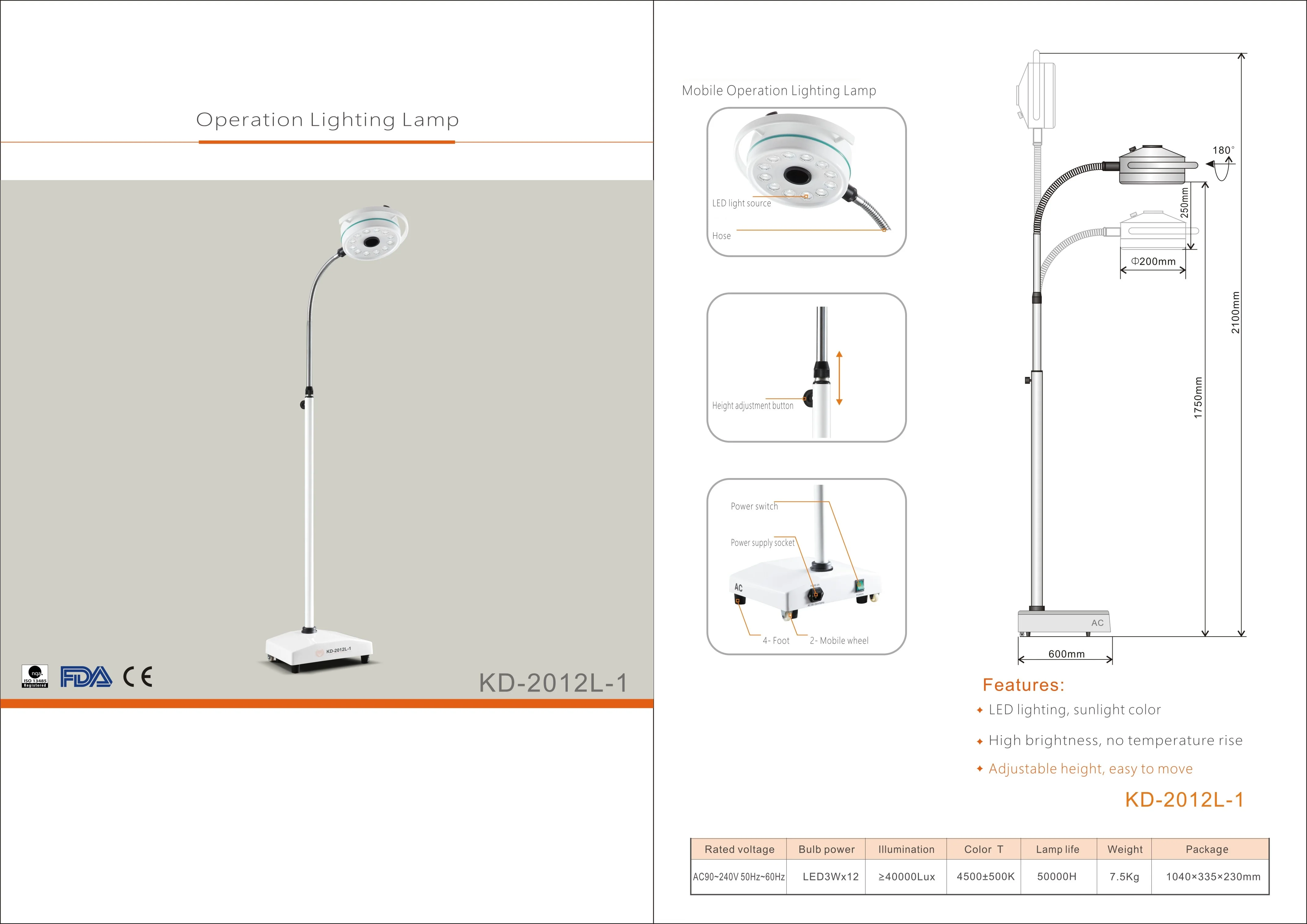 Portable Mobile Hospital Operating Room Led Surgical Light Dental ...
