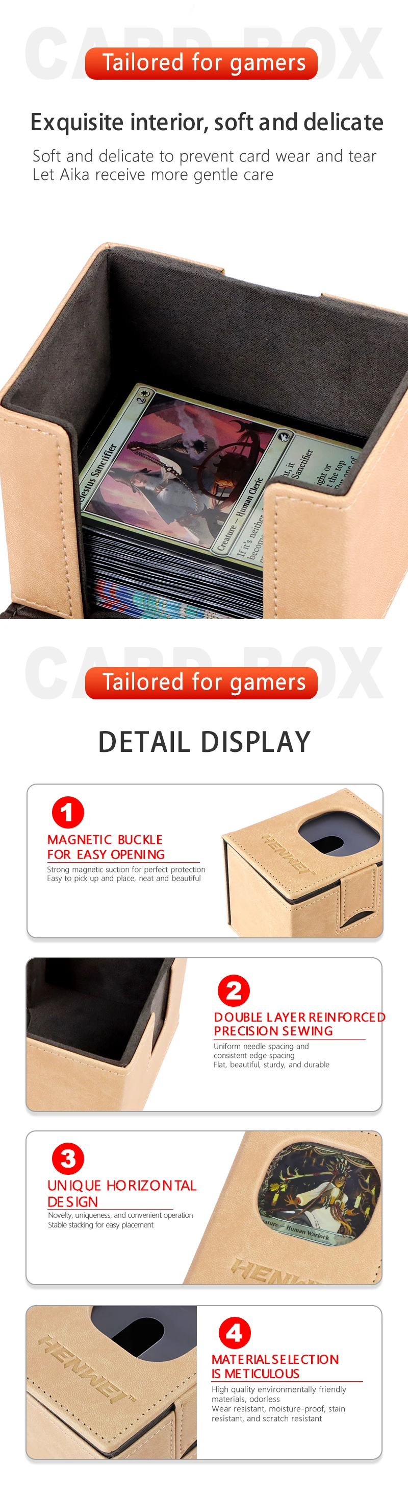 Trading Card Deck Box TCG OCG Card Storage Box Leather Box Deck Case ...