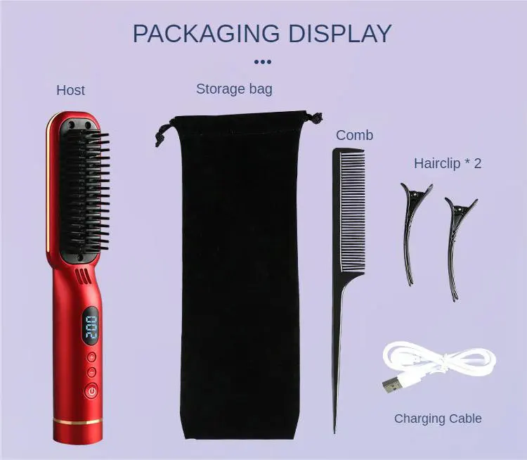 4 In 1 Hot Air Brush Hot Tool Wireless One-step Hair Dryer Portable ...