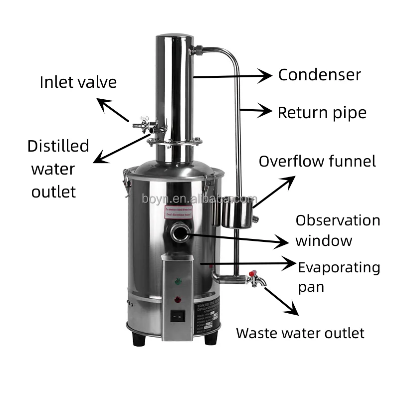 Laboratory Stainless Steel Water Distiller - 3l/h