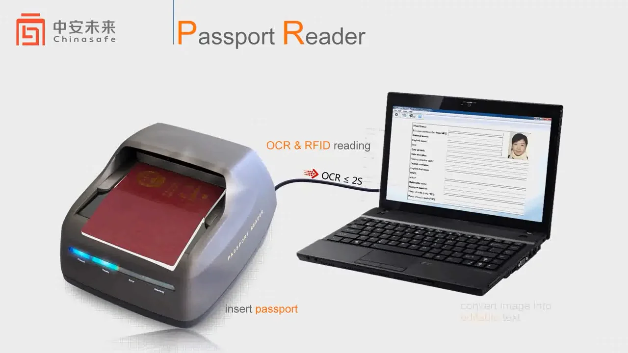 Sinosecu Passport Reader Ocr Mrz Epassport Scanner Pspr4200 With Free Sdk System Integrate - Buy ...