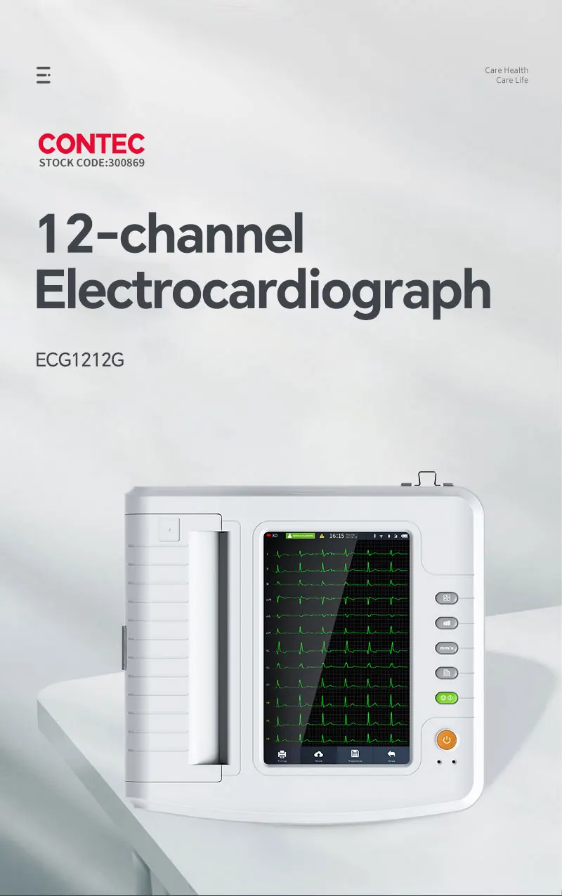 Portable 12 Channel ECG Machine with 3, 6, 12 Leads | CE Certified ...