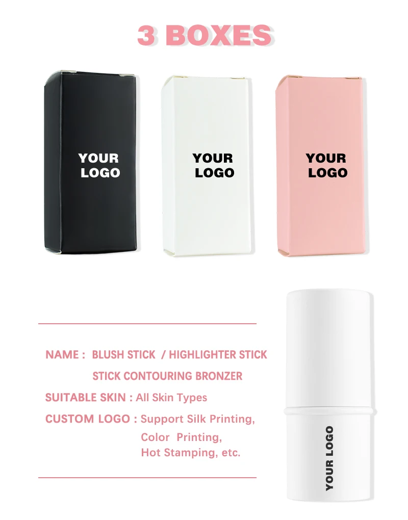 Vegan Cream Highlighter Stick No Logo Face Highlighter Blush Stick ...