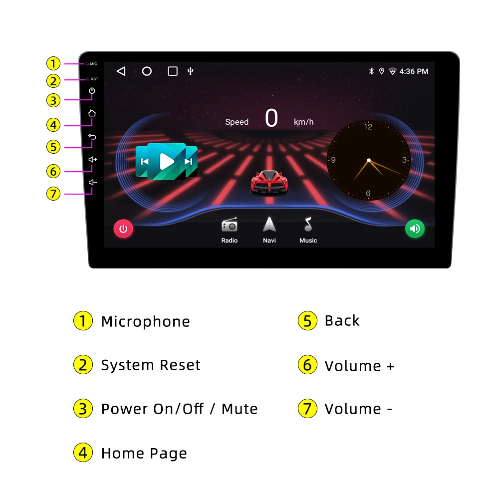 Universal 10 Inch Android Car Radio Player with Mirror Link