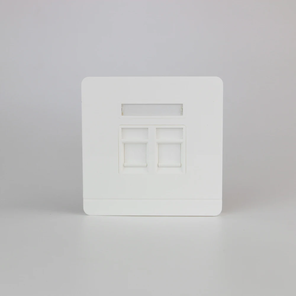 Rj45 Jack And Fiber Connector Wall Faceplate 86type 2port - Buy 2 Port ...