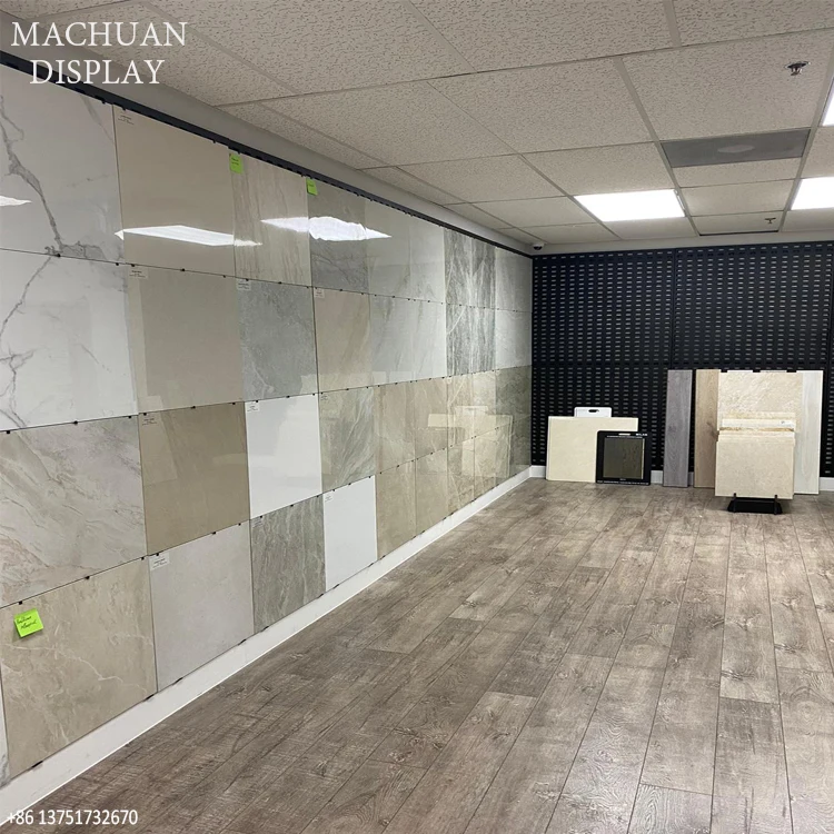 Exhibition Hall Marble Stone Ceramic Tiles Metal Display Rack Ceramic ...