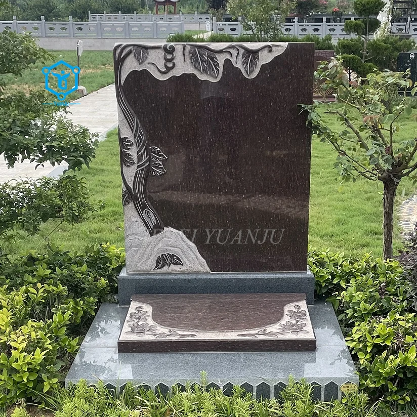 Yuanju China Headstone Black Granite Grave Stone Cemetery Tombstones ...
